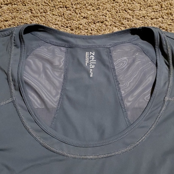 Zella | Tops | Zella Gray Workout Sheer Breathable Back Panels | Poshmark